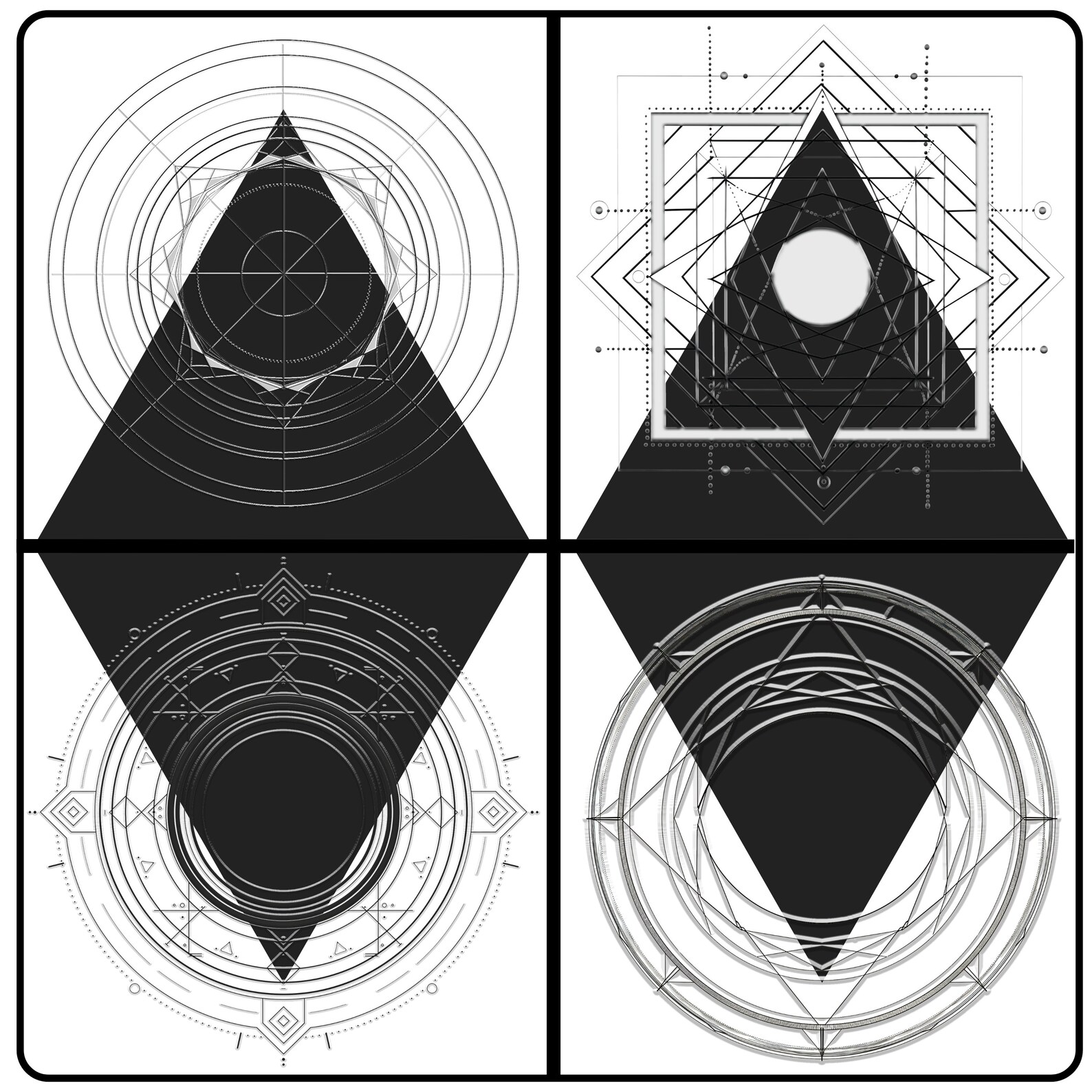 Geometric Shapes for Digital Overlay, PNG, Sacred Geometry, Digital ...