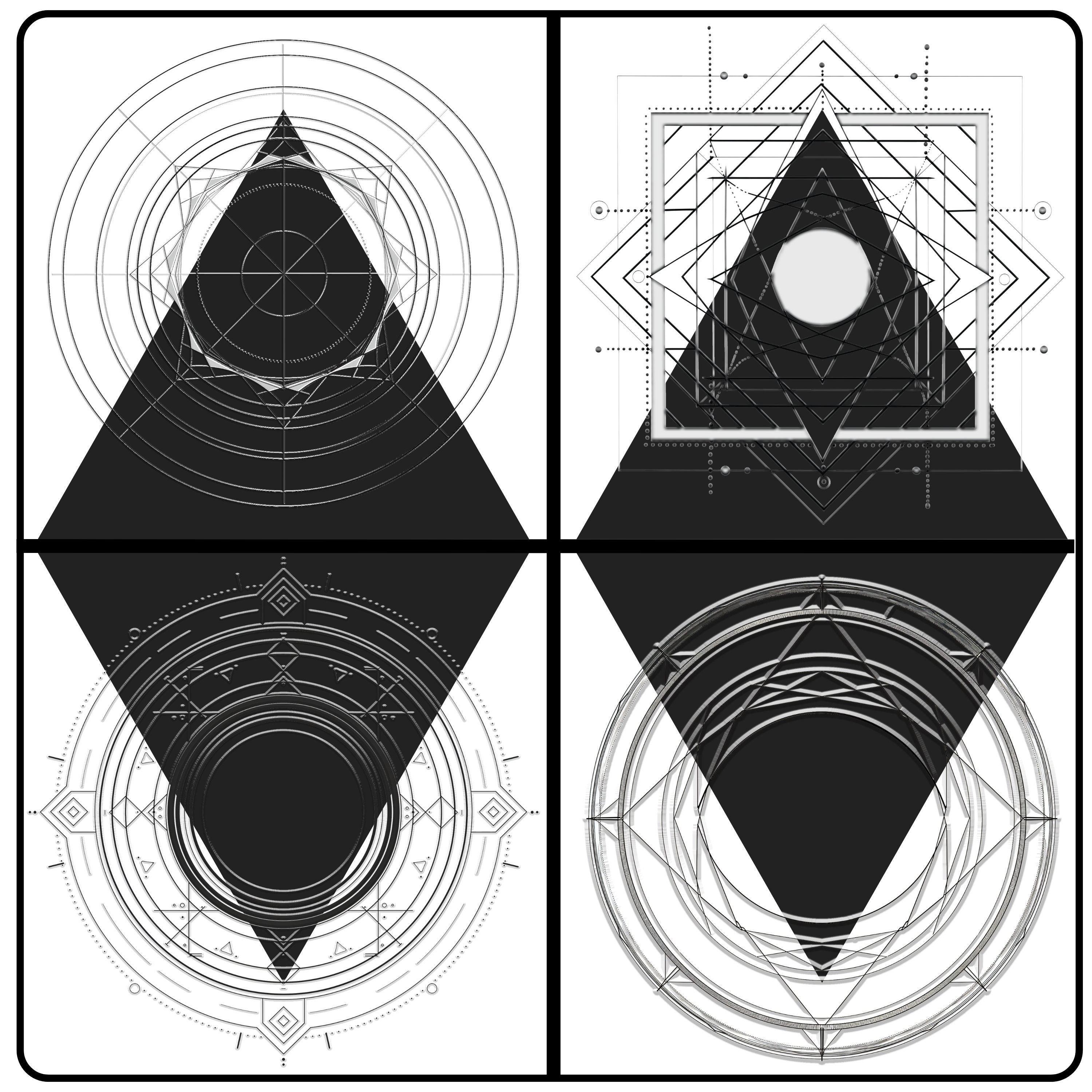 Geometric Shapes for Digital Overlay, PNG, Sacred Geometry, Digital ...