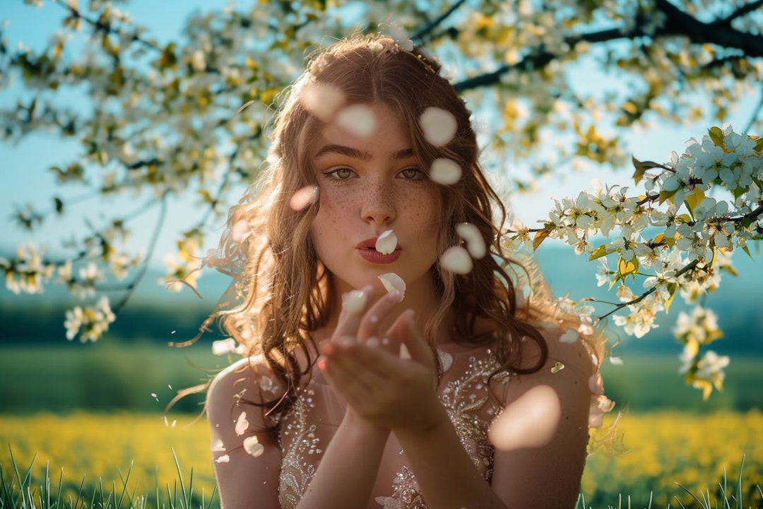 Simple Digital Spring Field Backdrop, Single Background for Photo ...