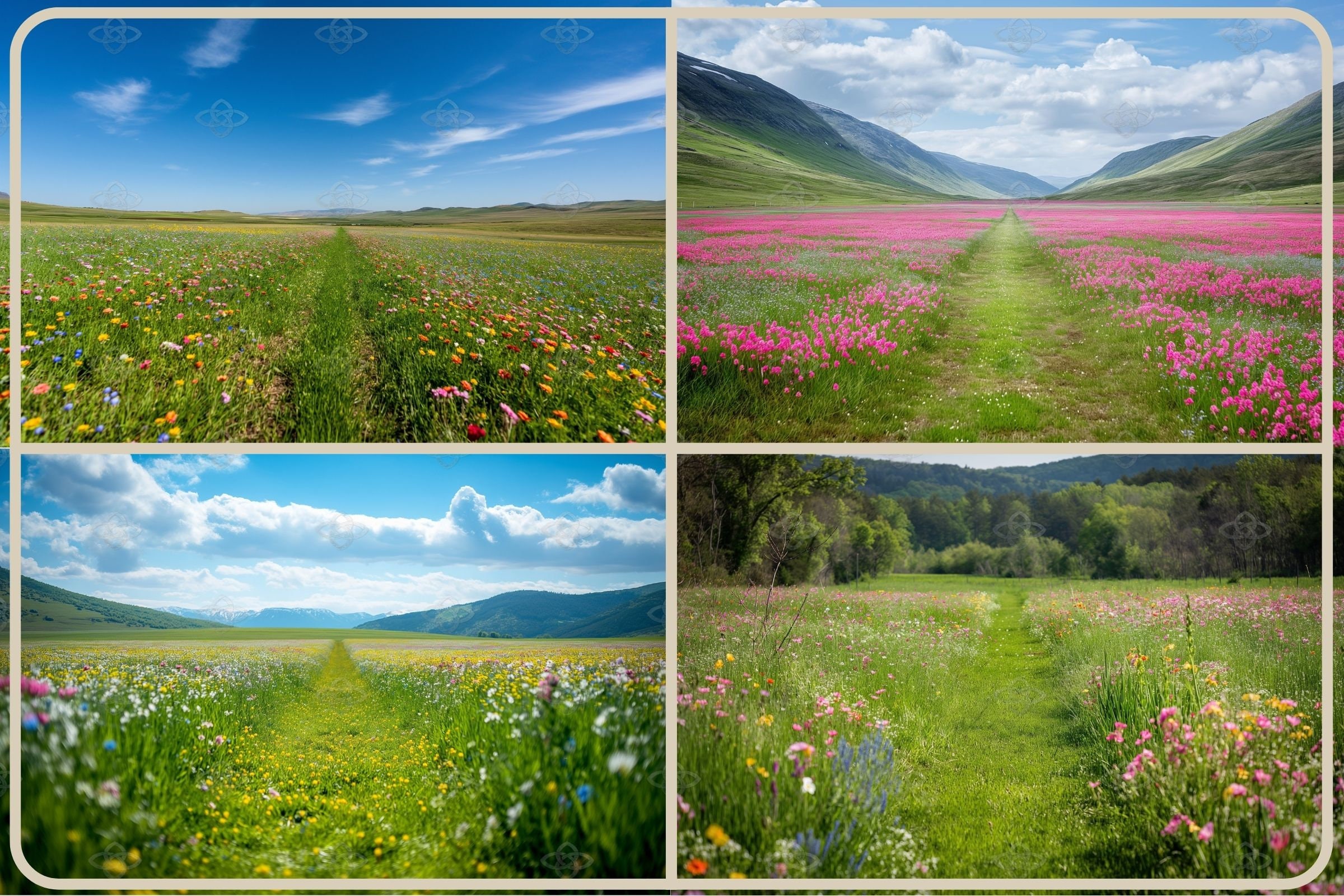 20 Spring Sunny Valley Digital Pathways for Photoshoots, Photoshop ...