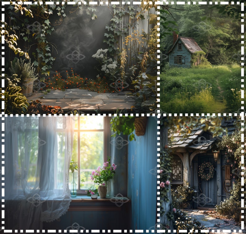 20 Cottagecore Digital Backdrops, Spring Background for Photoshop ...