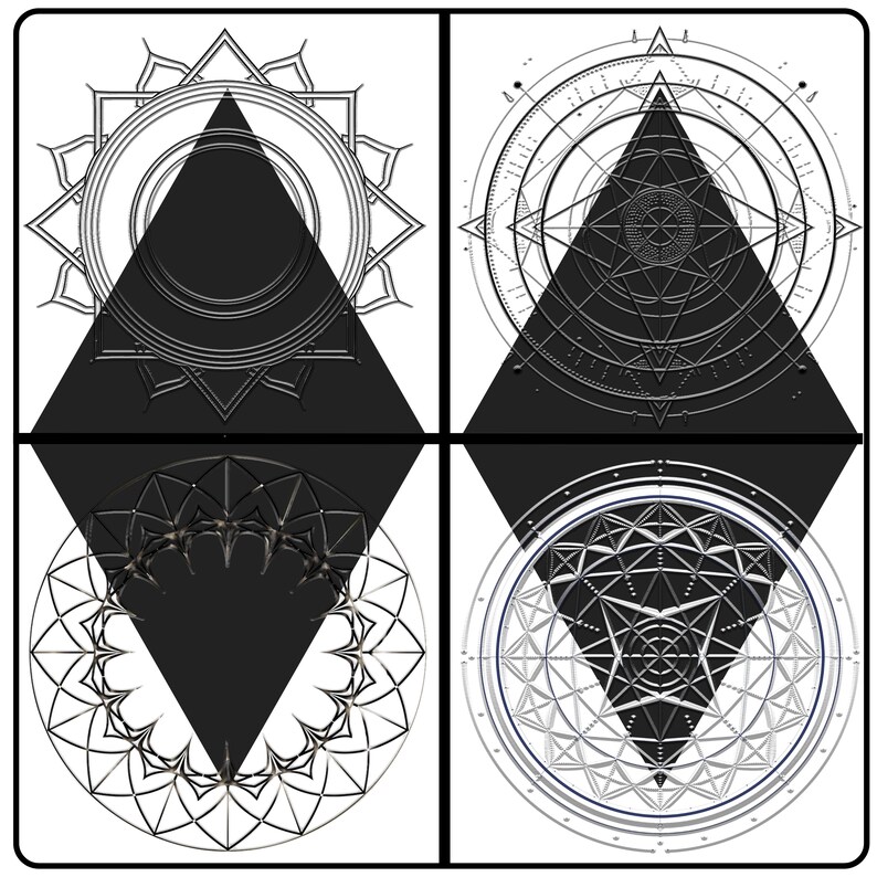 Geometric Shapes for Digital Overlay, PNG, Sacred Geometry, Digital ...