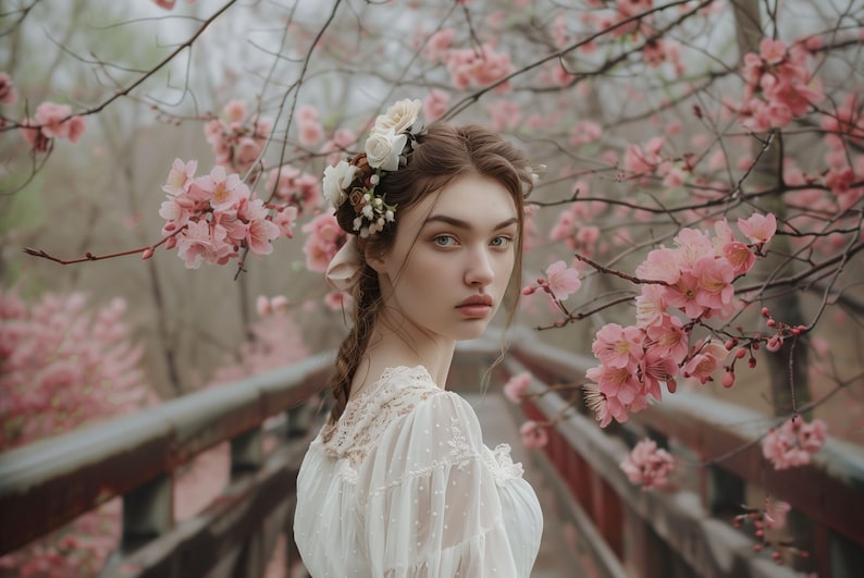 Simple Digital Spring Bridge Backdrop, Single Background for Photo ...
