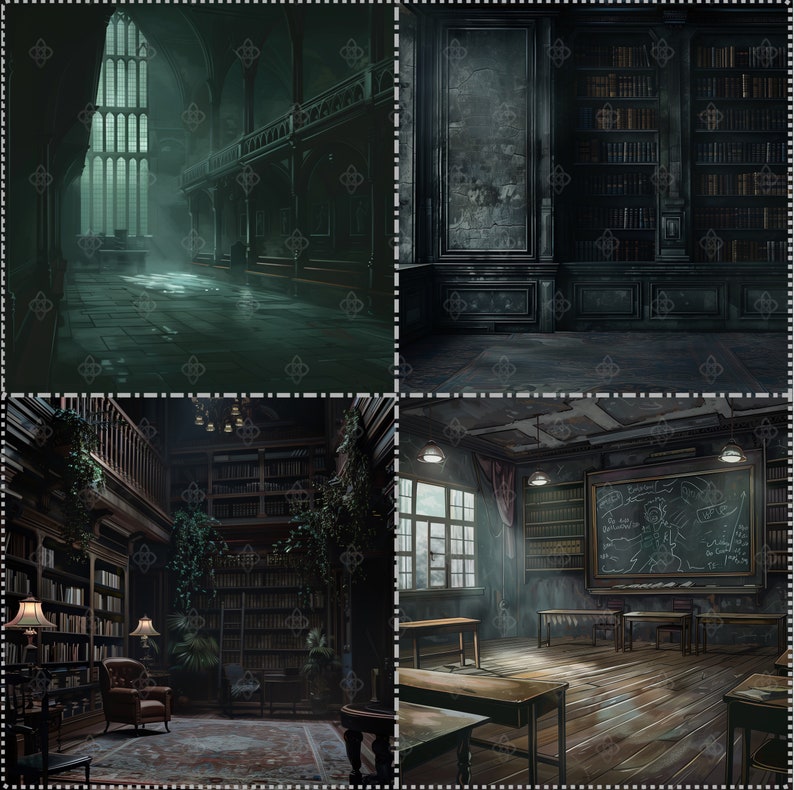 20 Gothic Dark Academia Grunge Digital Backgrounds, 5000x5000 Px, 300 ...