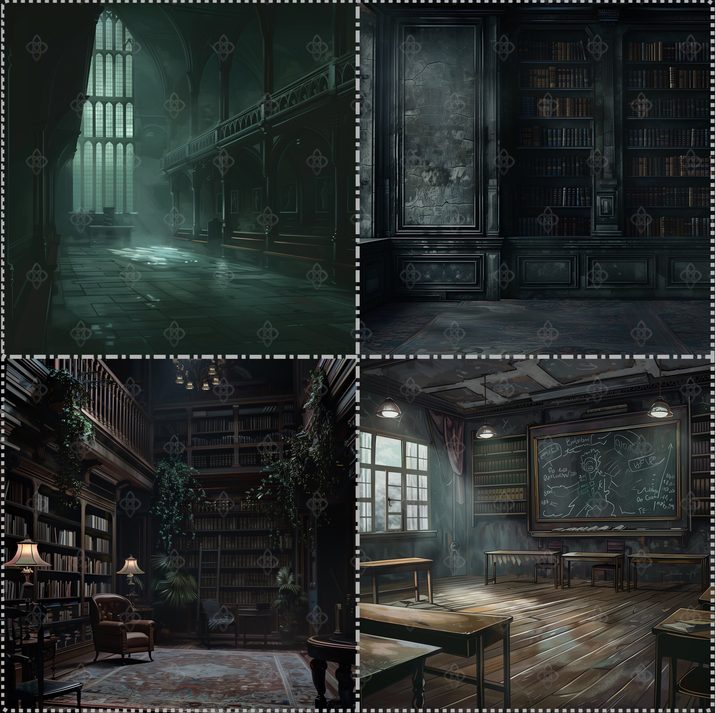 20 Gothic Dark Academia Grunge Digital Backgrounds, 5000x5000 Px, 300 ...