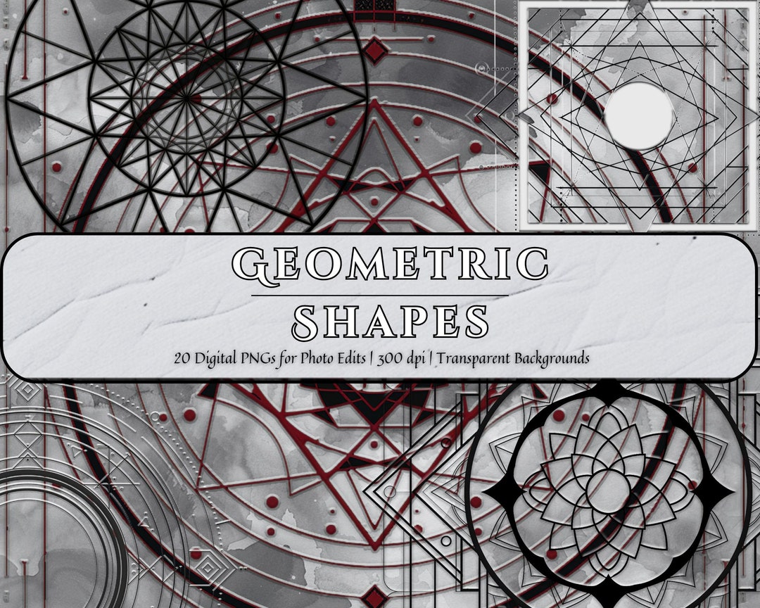 Geometric Shapes for Digital Overlay, PNG, Sacred Geometry, Digital ...