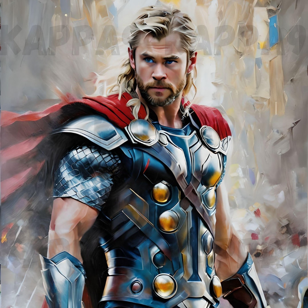 Superhero Thor Watercolor Poster Marvel Gift Printable Art Gallery Wall ...