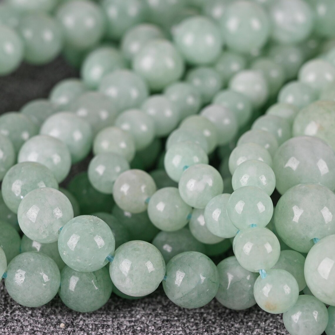 Natural Green Angelite Beads AAA Grade Round 6mm 8mm 10mm 12mm 15 Full ...