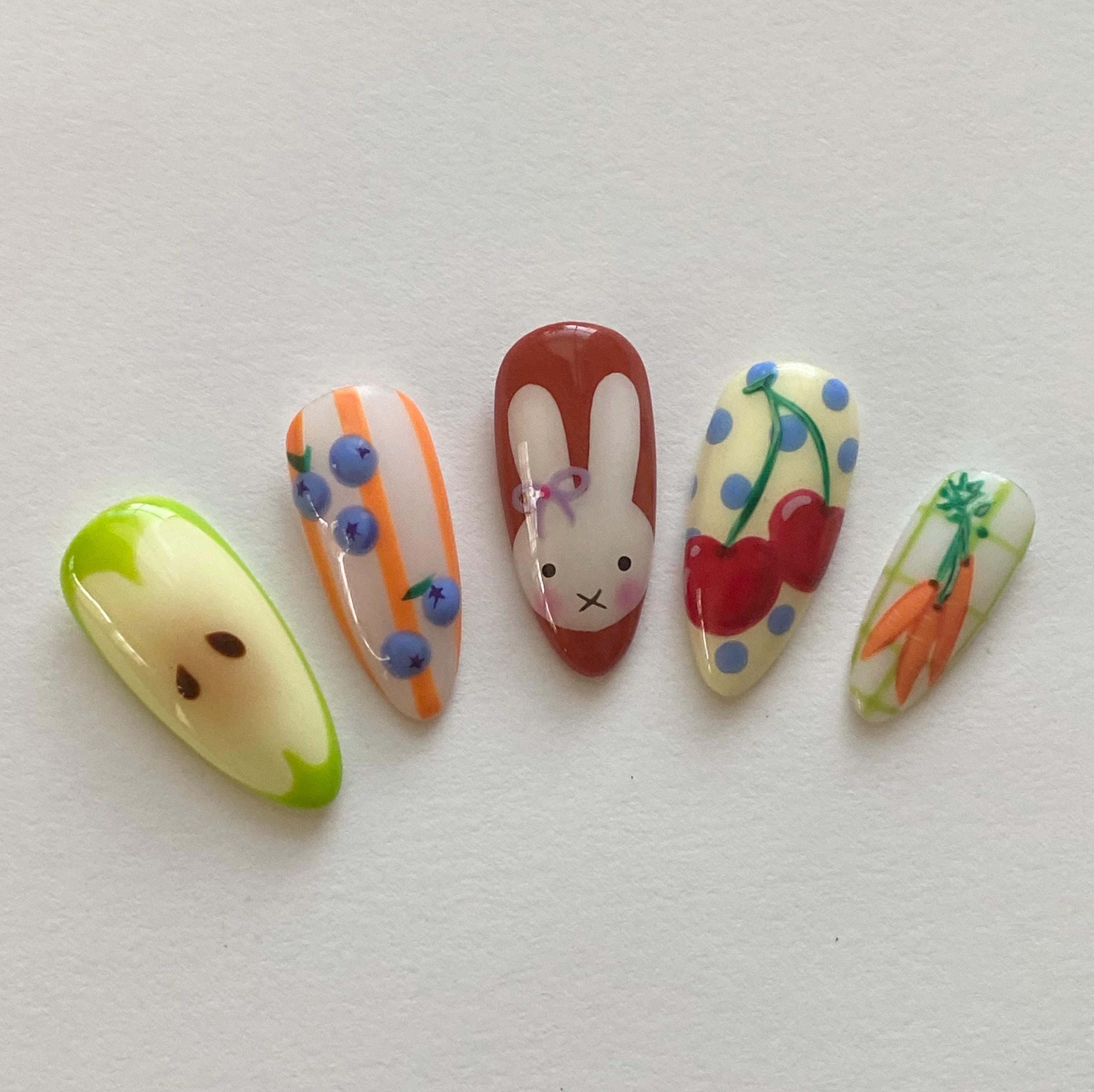 BFF - Custom Hand Painted Fruit and Vegetable Garden Bunny Inspired Gel ...