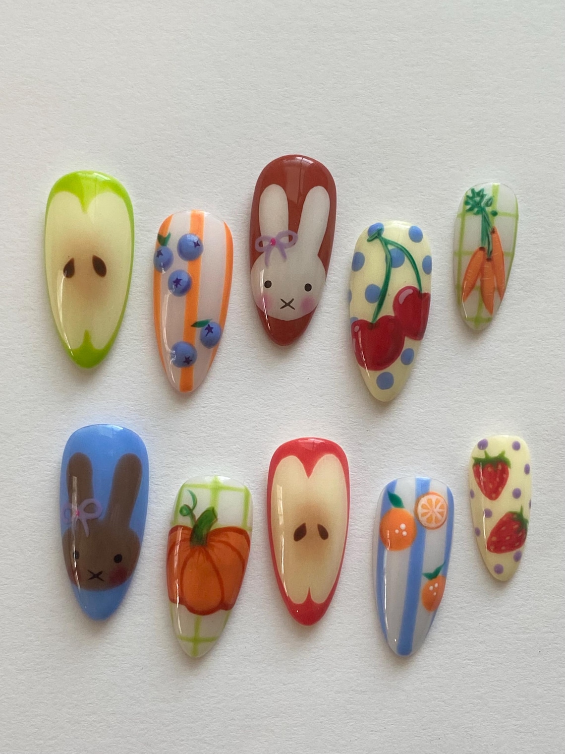 BFF - Custom Hand Painted Fruit and Vegetable Garden Bunny Inspired Gel ...