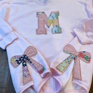 Side Bow Sweatshirt Monogram Sweatshirt quilt Sweatshirt Patchwork ...
