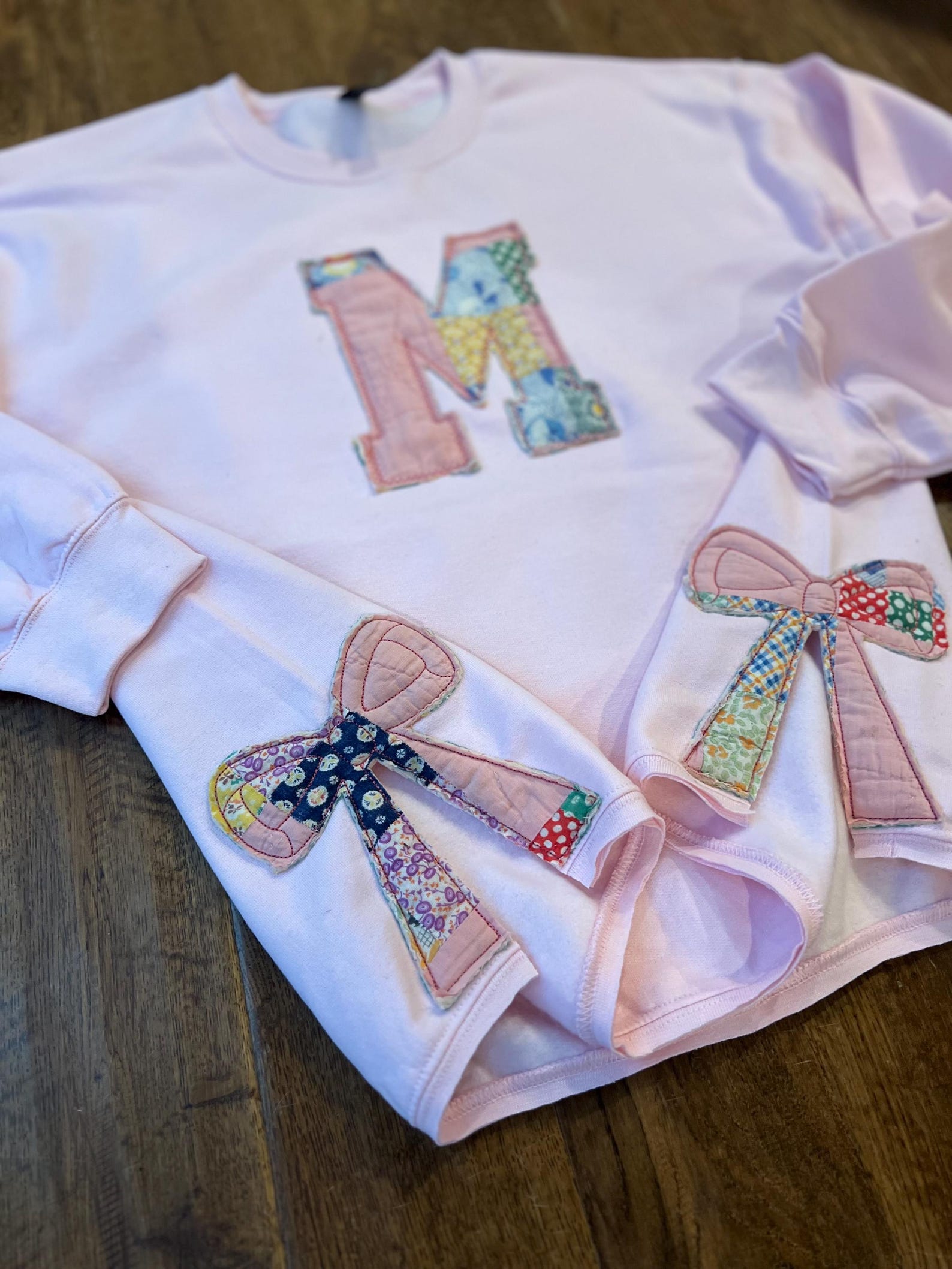 Side Bow Sweatshirt | Monogram Sweatshirt |quilt Sweatshirt | Patchwork ...