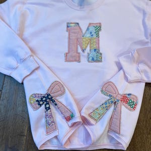 Side Bow Sweatshirt Monogram Sweatshirt quilt Sweatshirt Patchwork ...