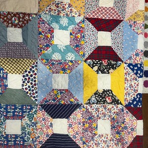 Monogram Sweatshirt, Vintage Quilt Sweatshirt, Patchwork Sweatshirt, Varsity Monogram, One of a ...