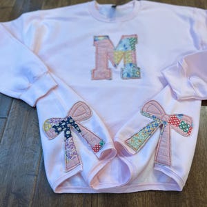 Side Bow Sweatshirt Monogram Sweatshirt quilt Sweatshirt Patchwork ...
