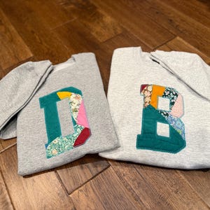 Monogram Sweatshirt, Summer Monogram, Vintage Quilt Sweatshirt, Patchwork Sweatshirt, Varsity ...