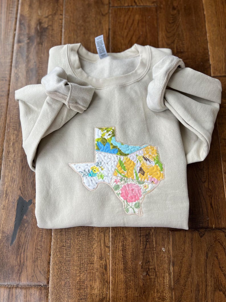 State Embroidered Sweatshirt | Applique Quilt Pullover | State ...