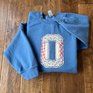 Monogram Sweatshirt, Vintage Quilt Sweatshirt, Patchwork Sweatshirt, Varsity Monogram, One of a ...
