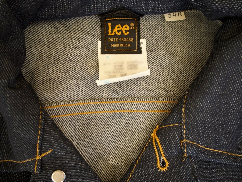 Vintage Lee Riders Denim Jacket Size 34 R Deadstock 70s Jeans Made in ...