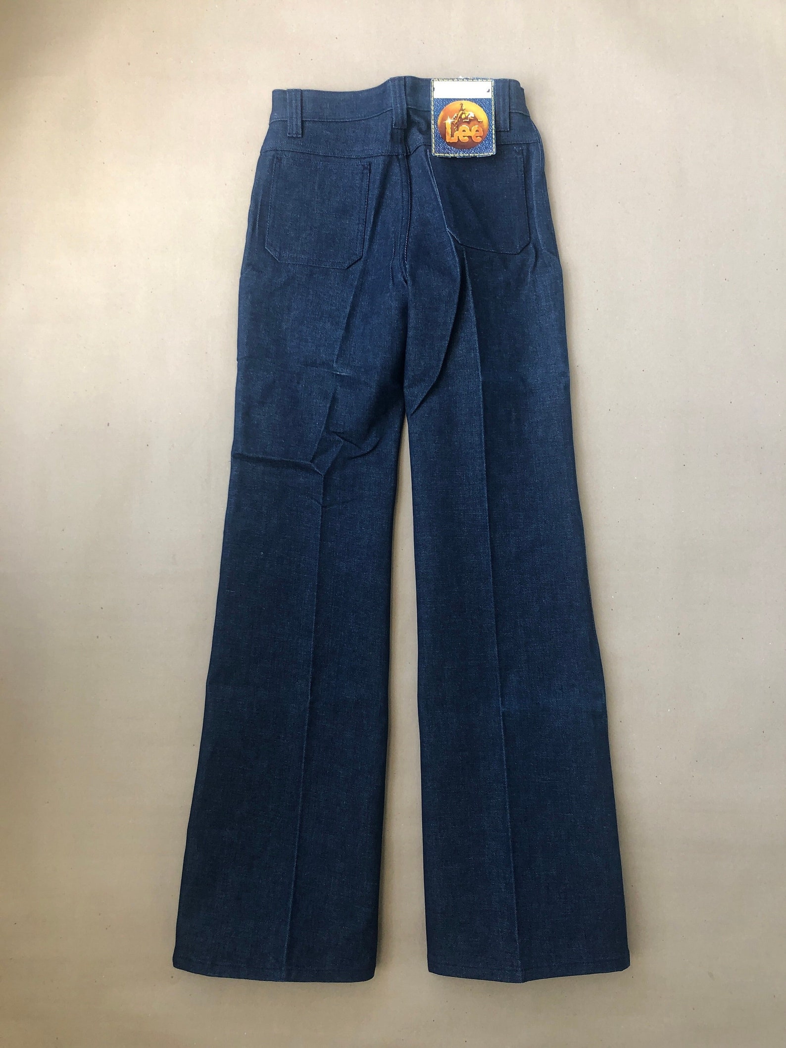 Vintage 1970's Flared Raw Denim Pants Size S (W 29" L 34") Mid Rise ...