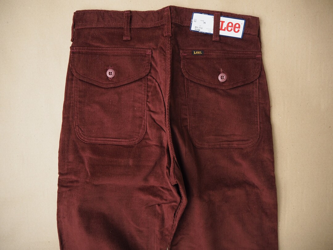 Vintage 1970's Burgundy Corduroy Pants, Size M (W 32" L 36") High Rise ...