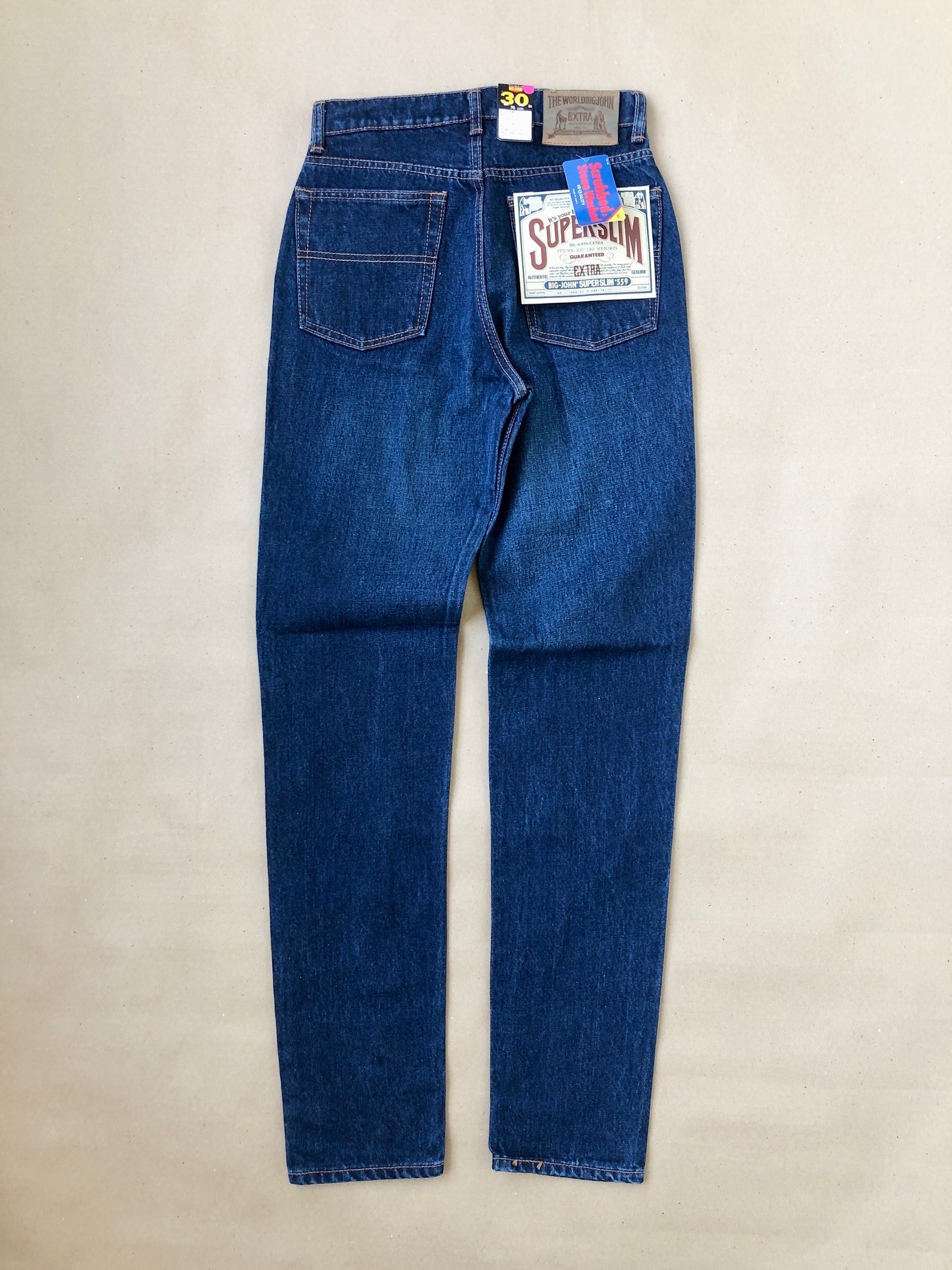 90s Big John Jeans 30 X 34 Denim Made in Japan Super Slim Deadstock New ...