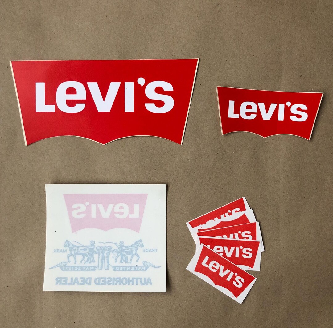 Levi's Logo Sticker Set Authorized Dealer Decal Classic Red Batwing ...