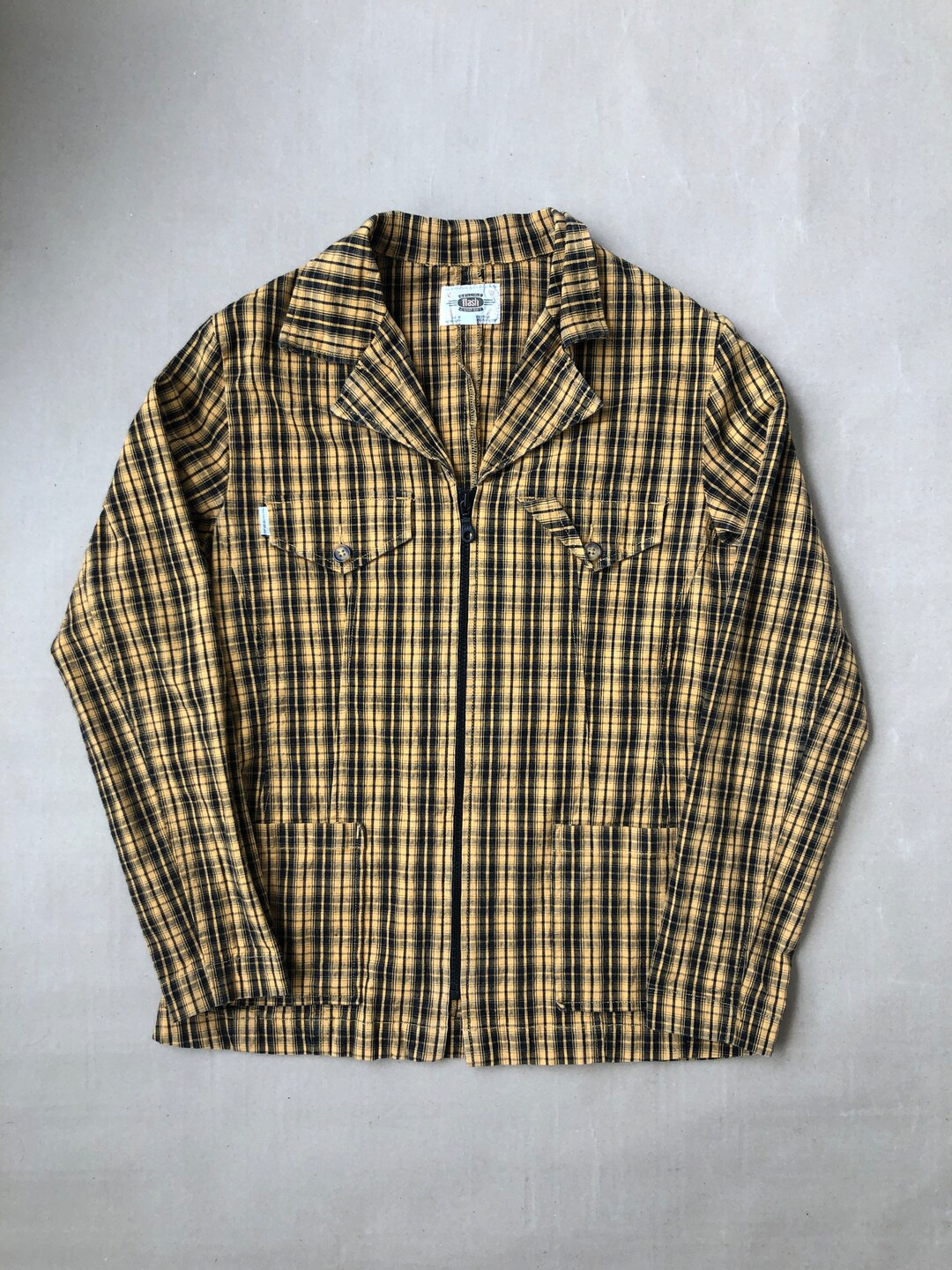 90s Chequered Shirt Jacket With Pockets Size S Vintage Swedish Flash ...