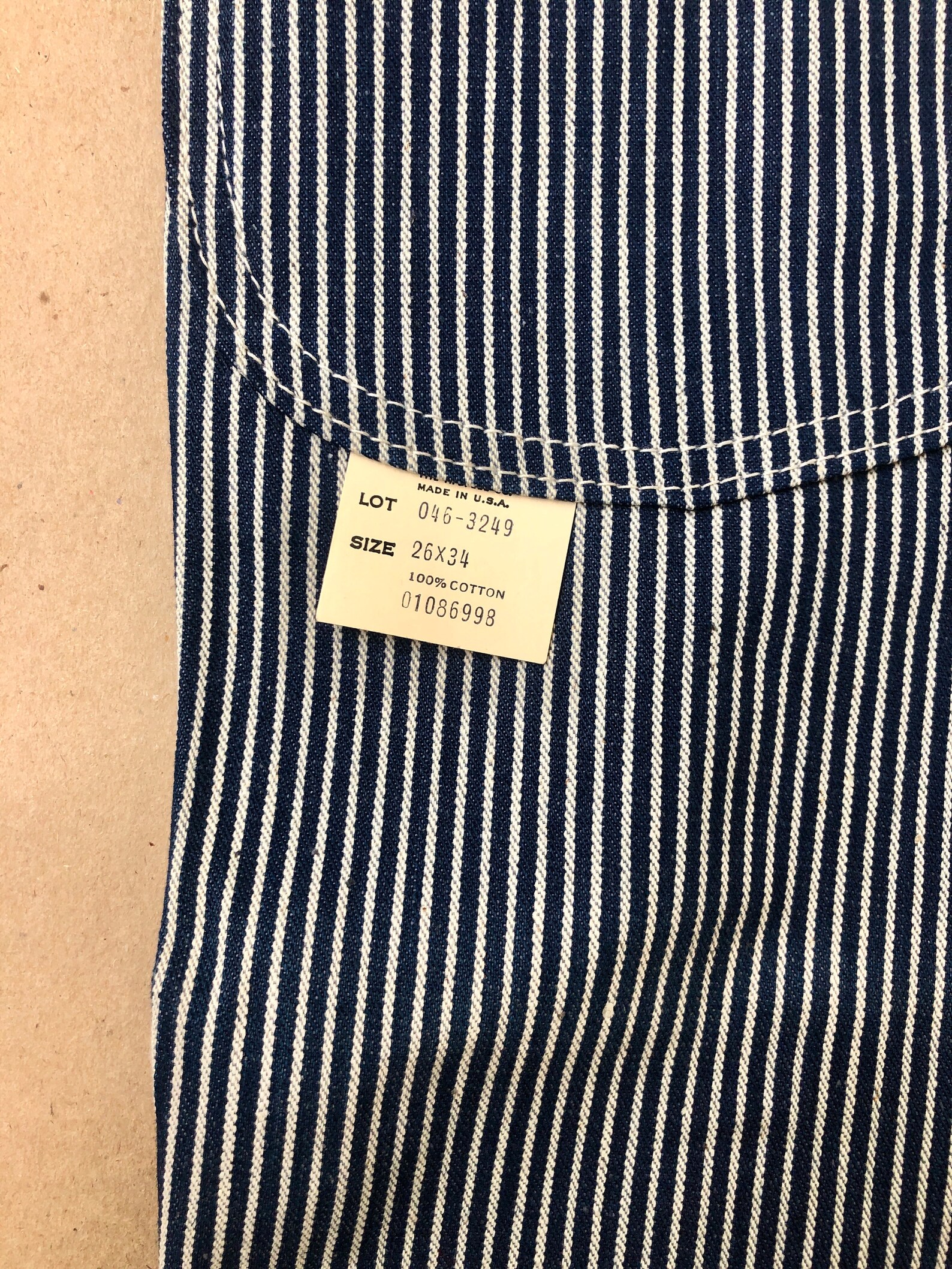 Lee Hickory Pinstripe Bib Overall Unisex Size XS W26 L34 Union Made in ...
