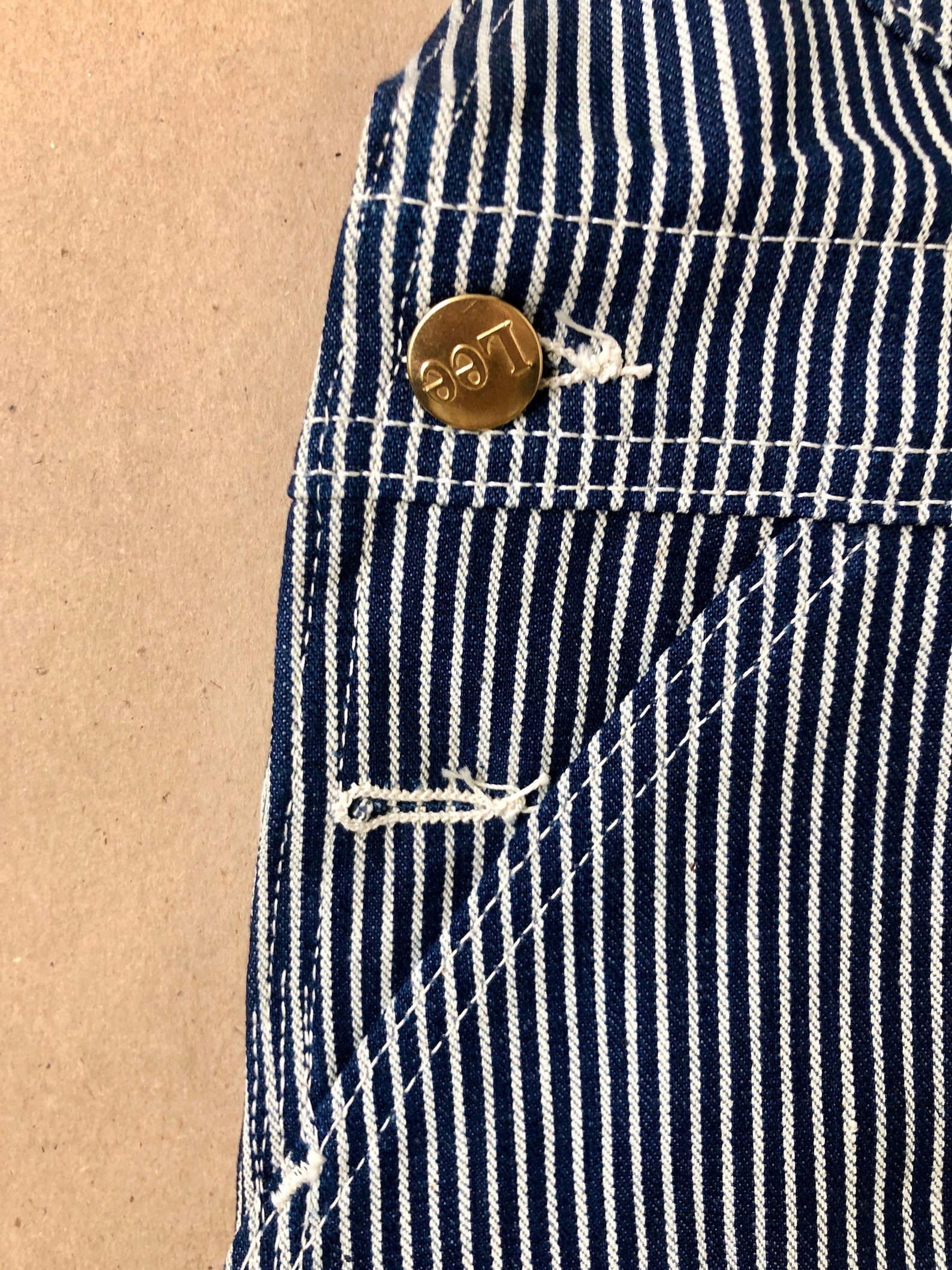 Lee Hickory Pinstripe Bib Overall Unisex Size XS W26 L34 Union Made in ...