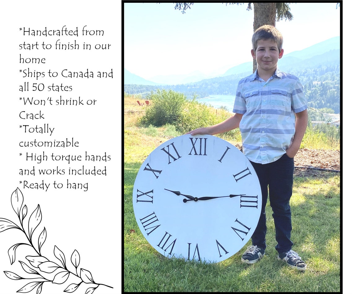 Personalized Wedding Gift Clock, Large Farmhouse Custom Clock ...