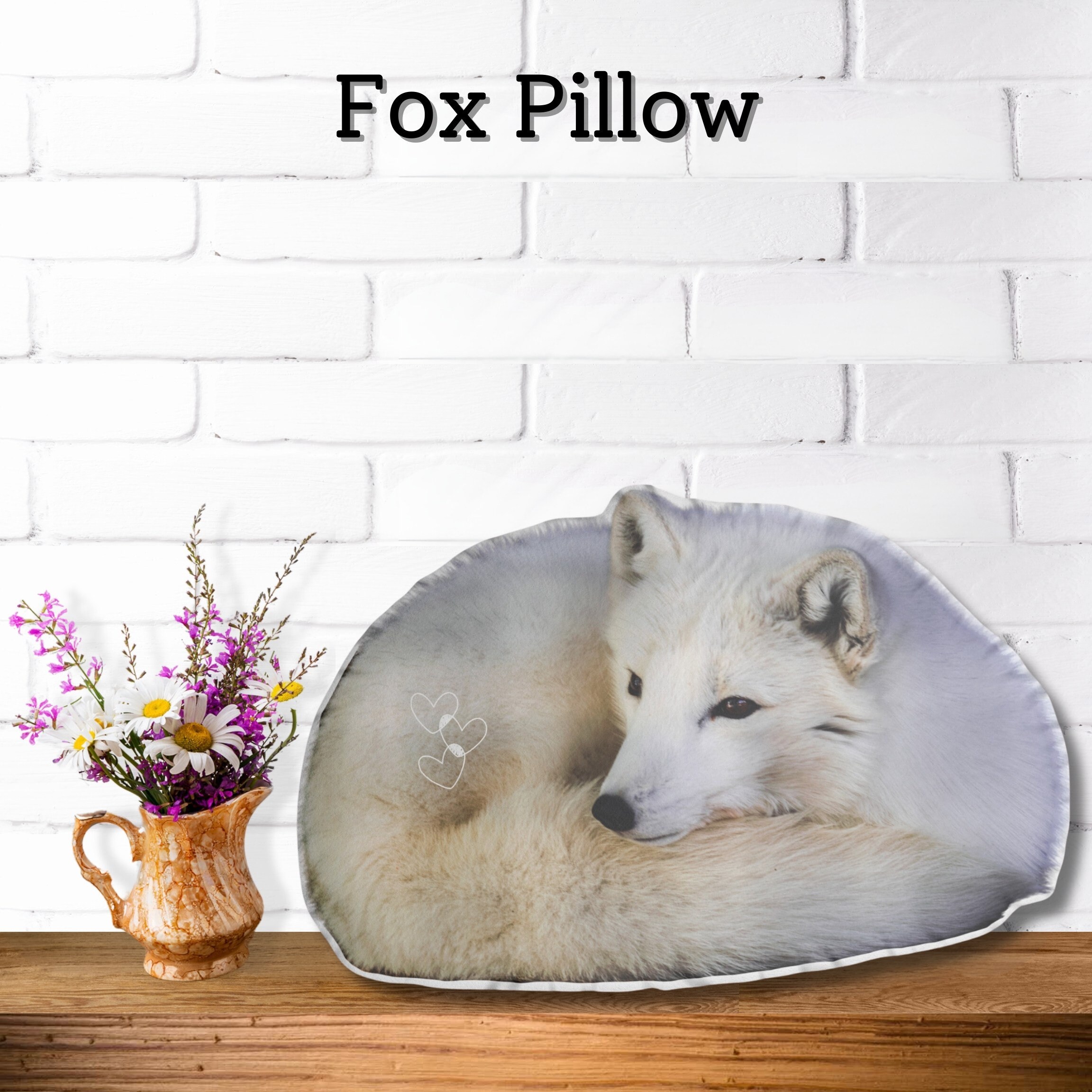 Red Fox Plush Pillow, Wildlife Fox in Snow Forest Decor Accent Toy ...