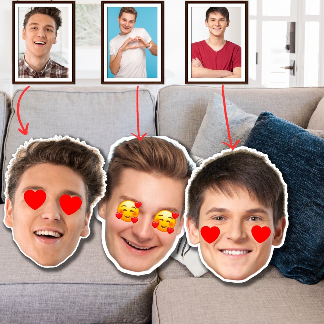 Personalized Photo Love Emoticon My Face Pillow, Customized Love Human ...