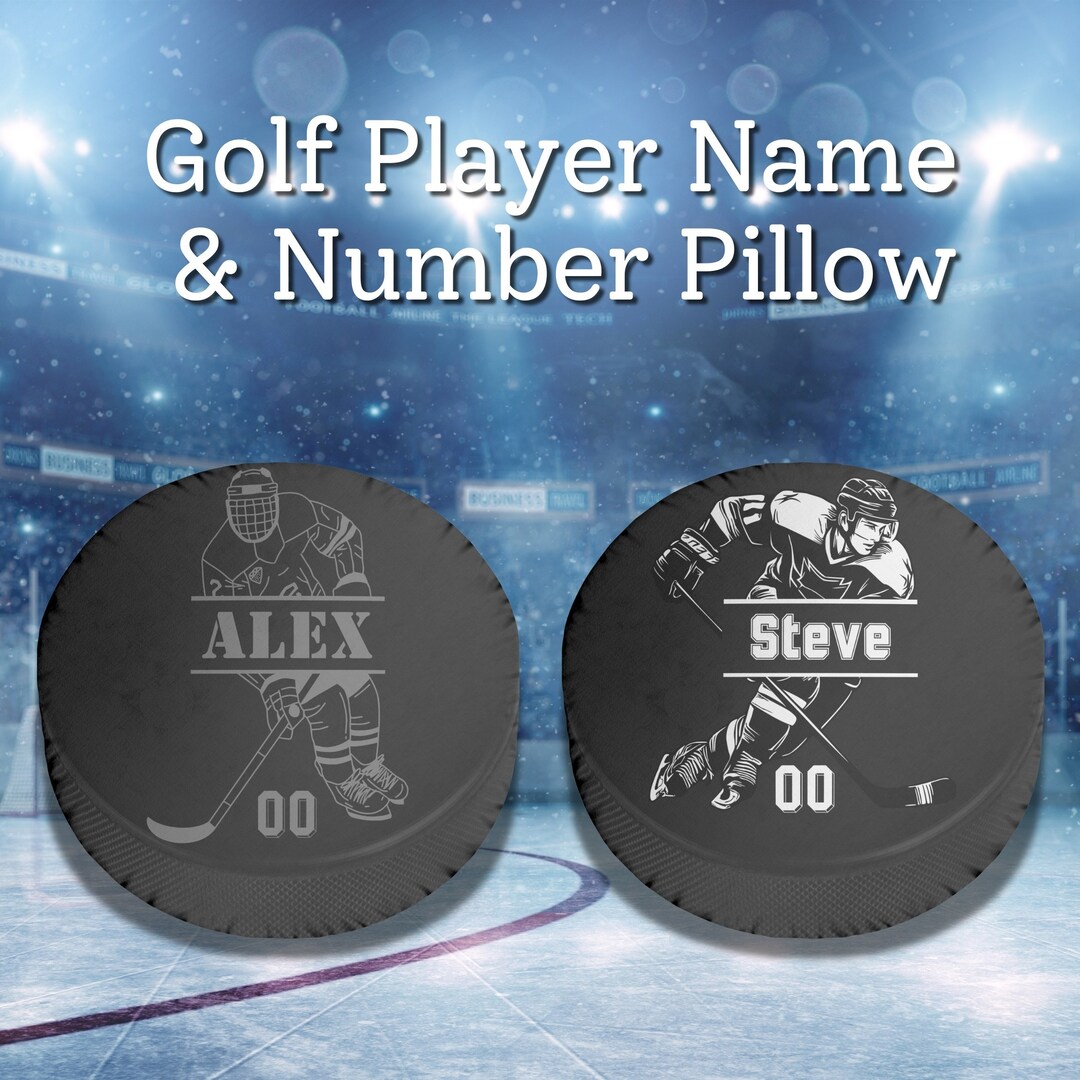 Custom Hockey Puck Name & Number Pillow, Personalized Plush Soft ...