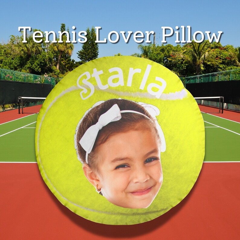 Personalized Tennis Ball Plush Photo Pillow, Tennis Player Keepsake ...