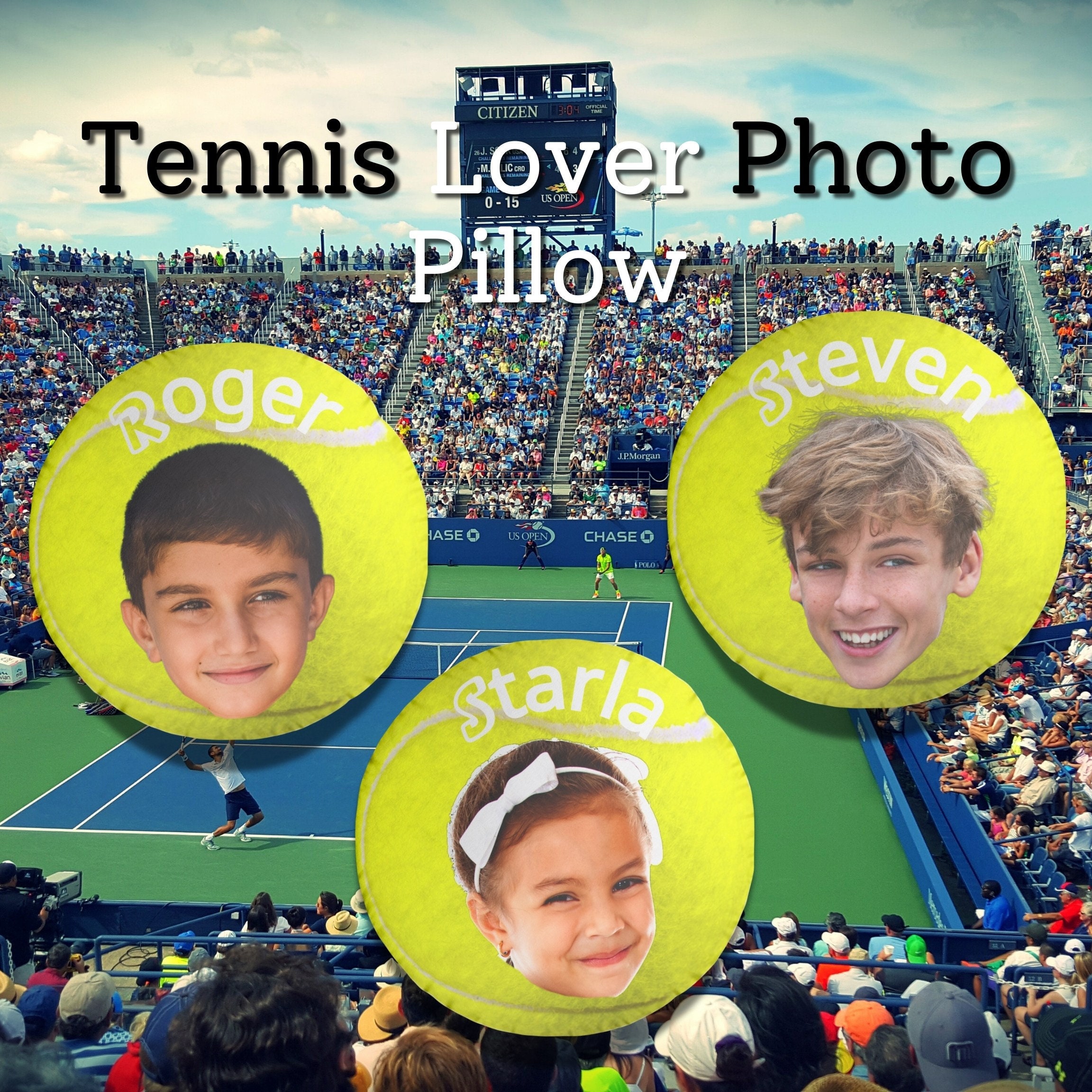 Personalized Tennis Ball Plush Photo Pillow, Tennis Player Keepsake ...
