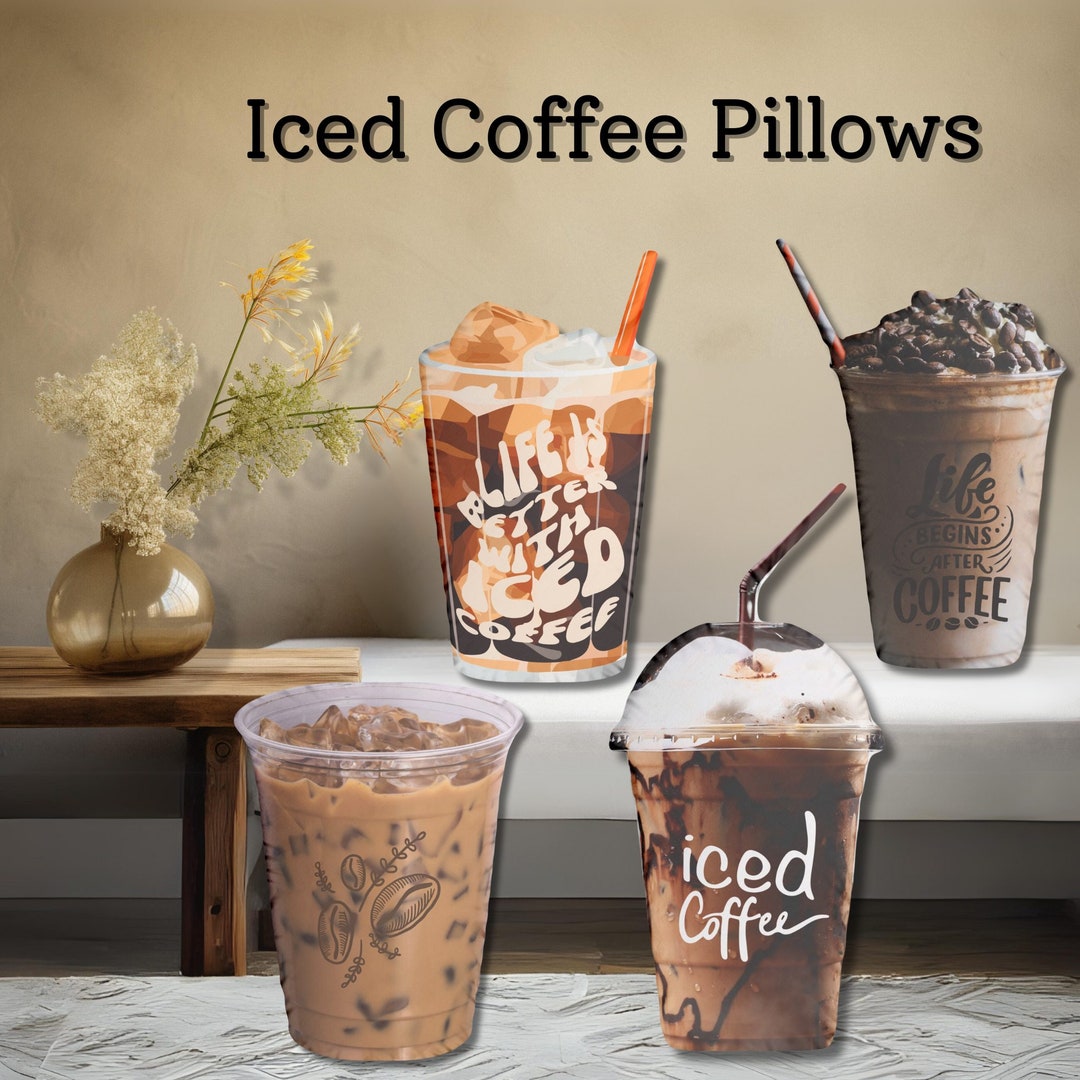 Iced Coffee Pillow, Mocha Chocolate Foam Coffee Pillow Gifts for Coffee ...