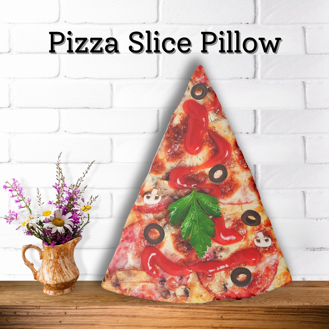 Pepperoni Pizza Slice Plush Pillow Gift for Birthday Party College Dorm ...