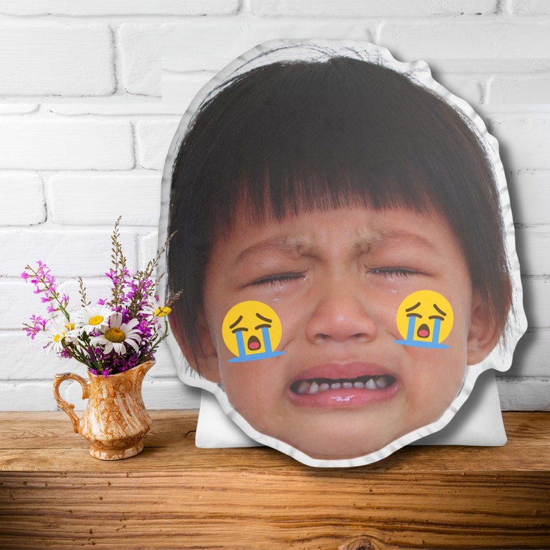 Personalized Photo Cry Emoticon Baby Face Pillow First Mothers Day ...