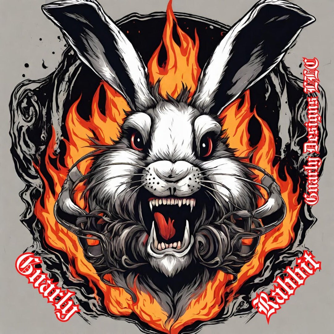 Gnarly Rabbit Sticker by Gnarly Designs LLC - Etsy