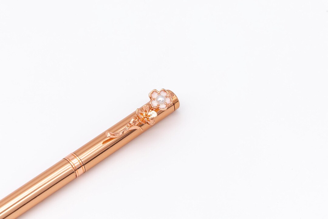 Pen for Women With Flower Design Clip in Elegant Rose Gold-artista ...