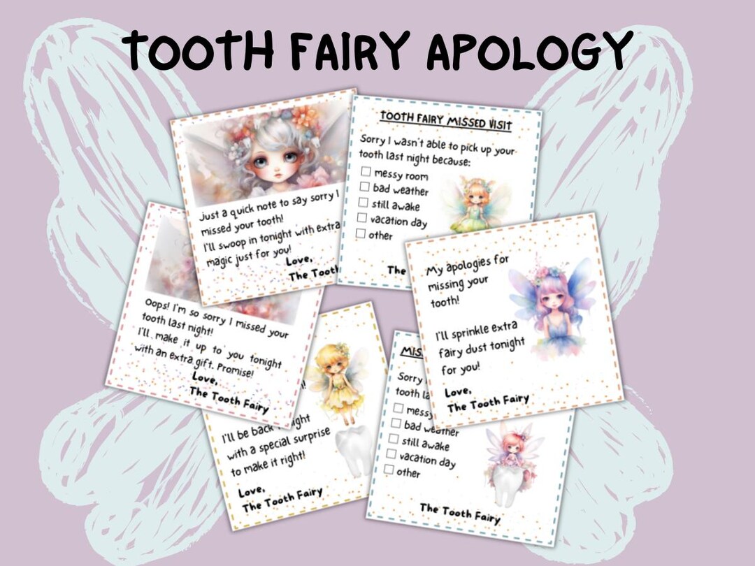 Editable Tooth Fairy Apology, Printable Tooth Fairy Forgot Note - Etsy