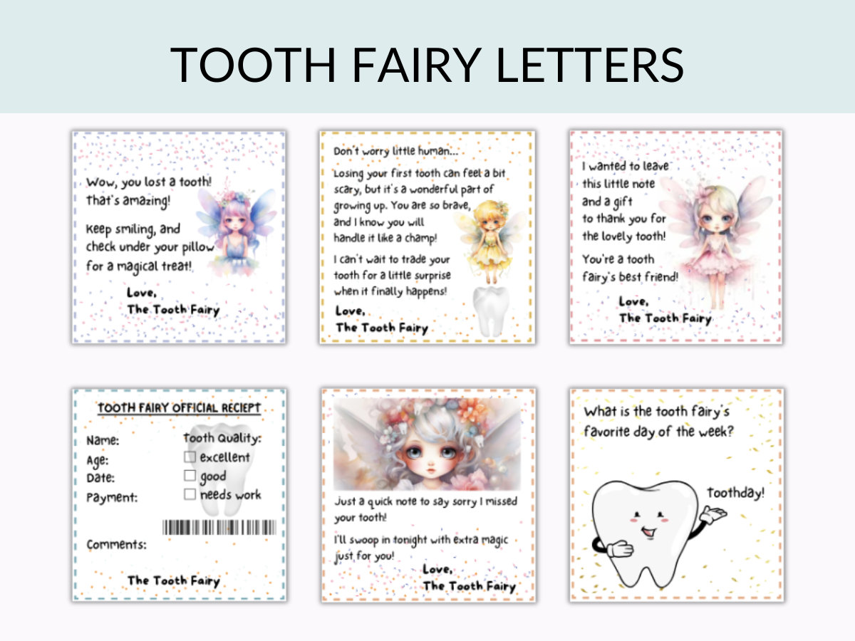 Tooth Fairy Note, Letter From Tooth Fairy First Tooth, Tooth Fairy ...