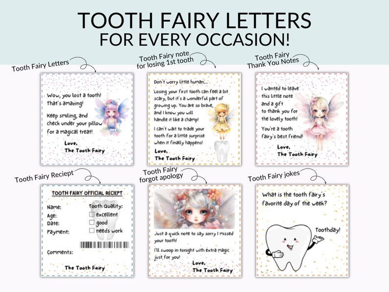 Tooth Fairy Note, Letter From Tooth Fairy First Tooth, Tooth Fairy ...