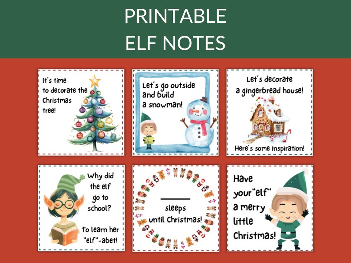 24 Elf Note Printables for Christmas Elf Ideas Jokes Activites Elf on ...