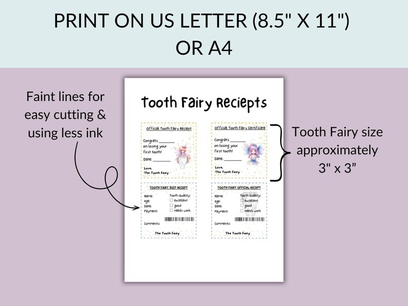 Editable Tooth Fairy Receipt, Printable Tooth Fairy Note, First Tooth ...