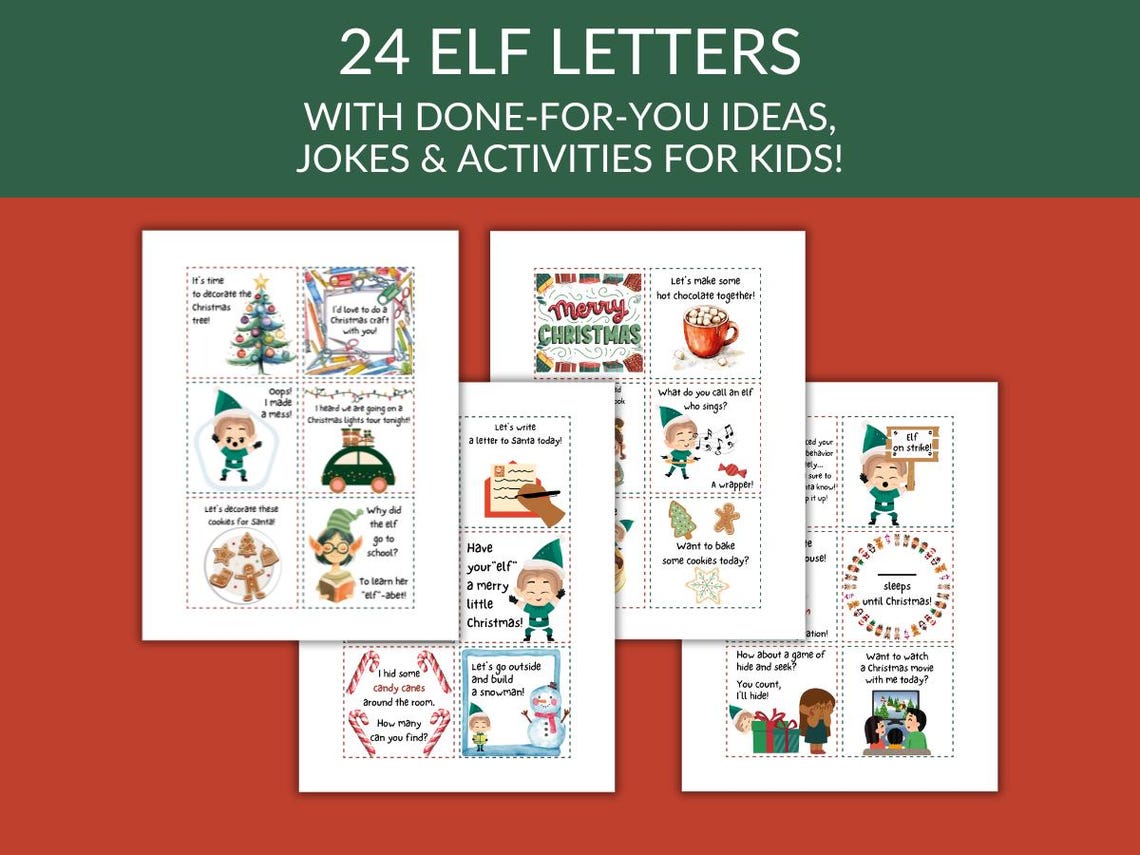 24 Elf Note Printables for Christmas Elf Ideas Jokes Activites Elf on ...