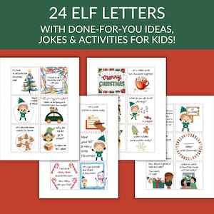 24 Elf Note Printables for Christmas Elf Ideas Jokes Activites Elf on ...