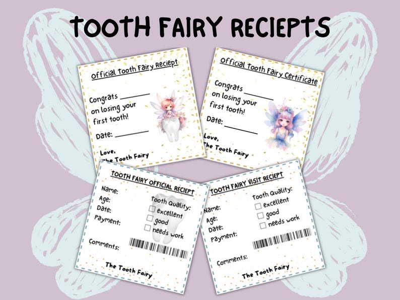 Editable Tooth Fairy Receipt, Printable Tooth Fairy Note, First Tooth ...