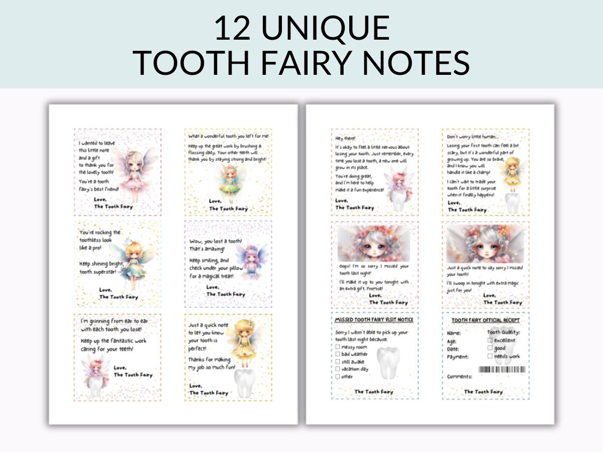 Tooth Fairy Note, Letter From Tooth Fairy First Tooth, Tooth Fairy ...